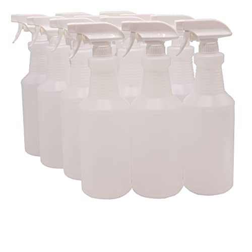 The Bottle Crew 12 Pack 32oz Empty All Purpose All Plastic Sprayer, Natural Color, AP3212