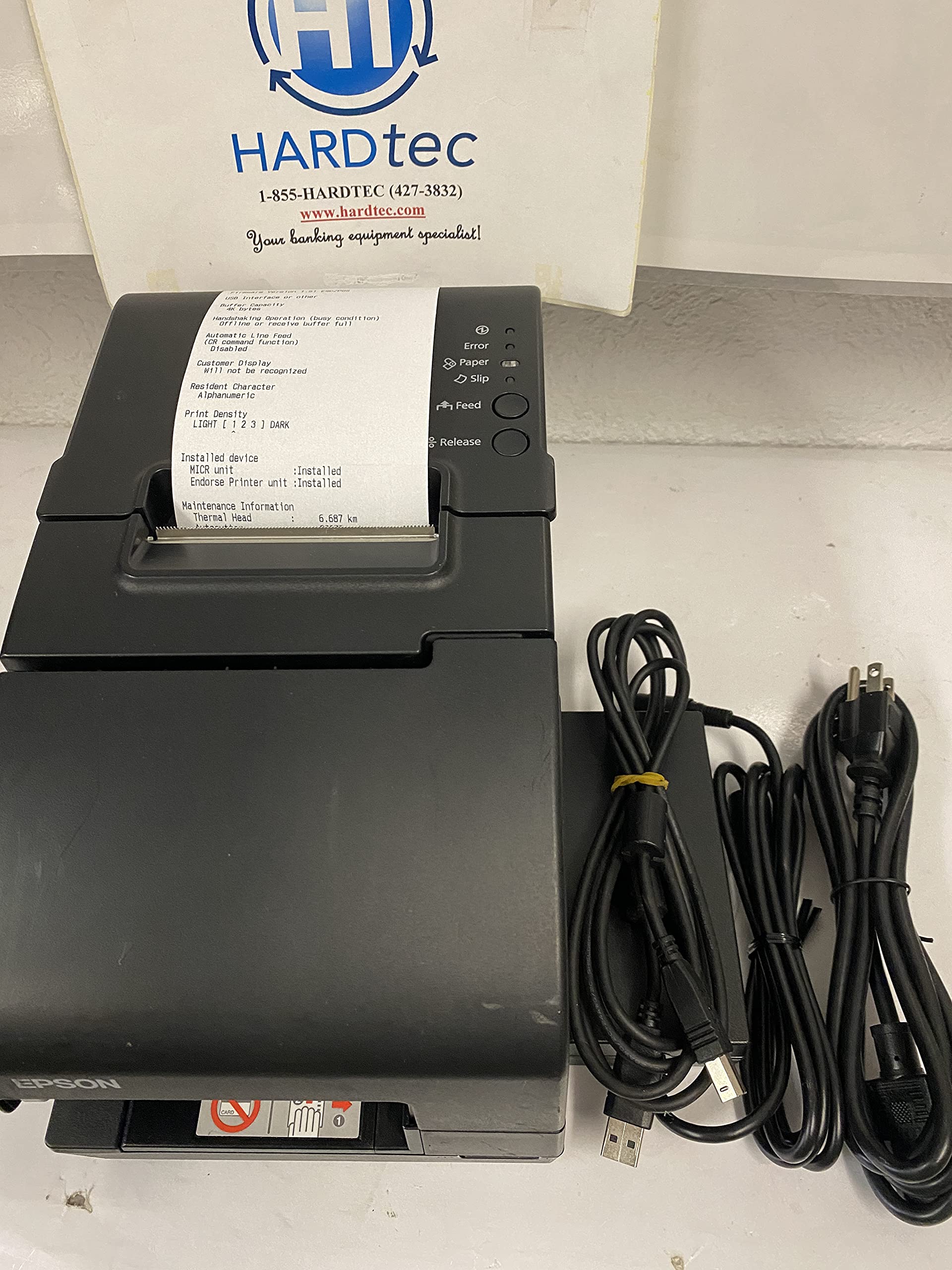 Epson TM-H6000IV Multifunction Printer - Serial and USB, MICR/Endorsement, Color: Dark Gray (Includes Power Supply) (141209A) (Renewed)