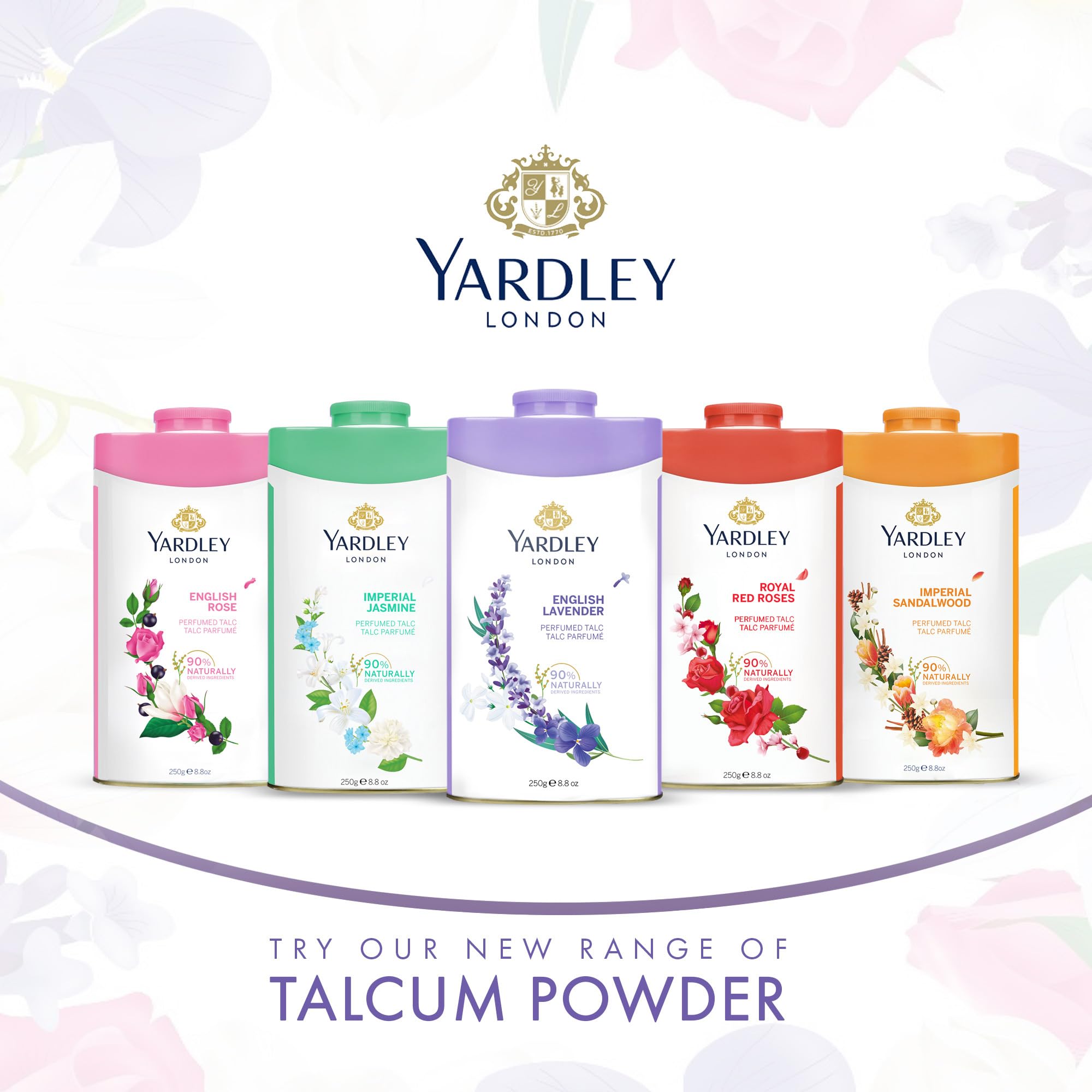 Yardley of London Lily of the Valley Perfumed Talc, 7 Oz, Made in England - NEW FORMULA