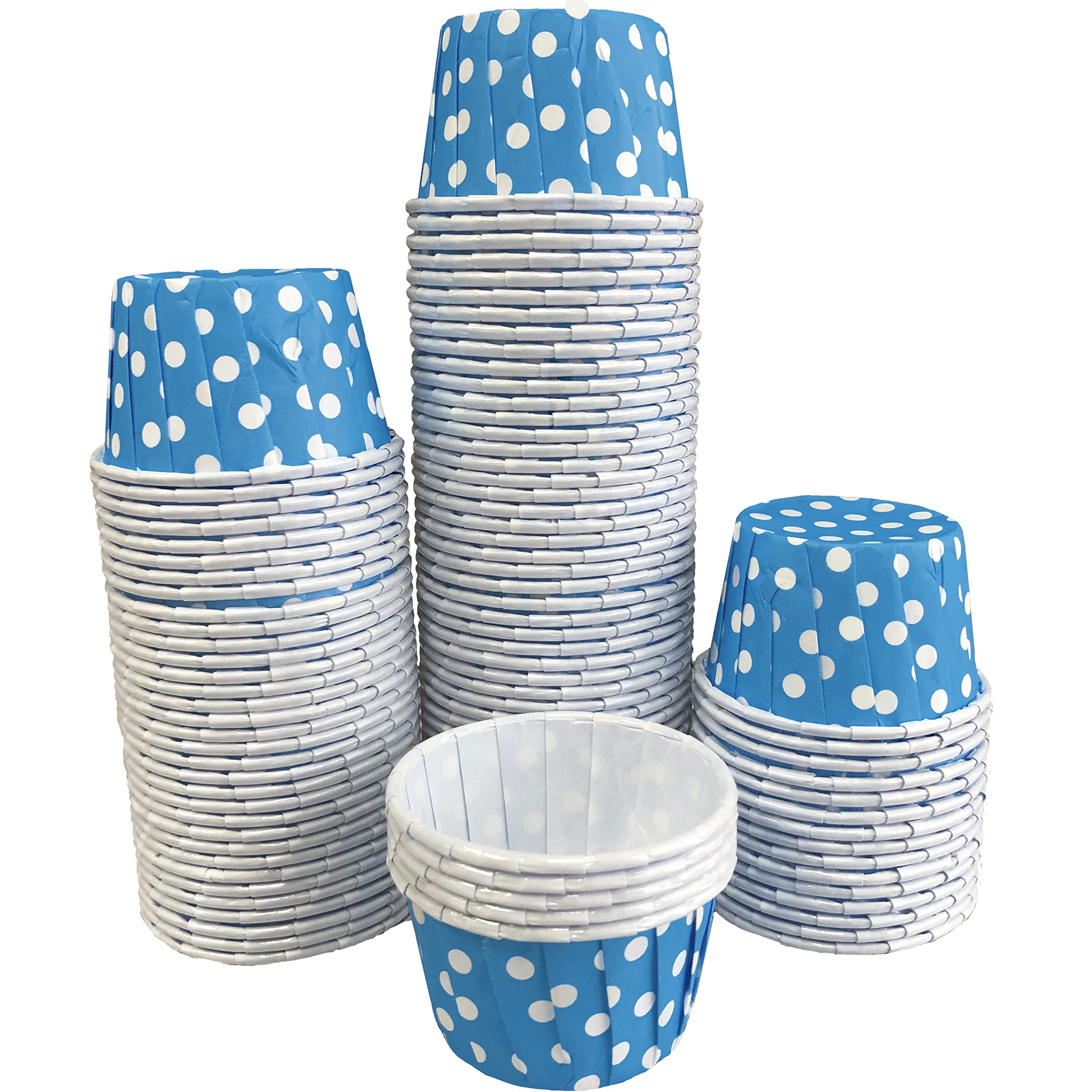 Bulk Candy Nut Mini Baking Cups - Blue White Dot - 100 Pack