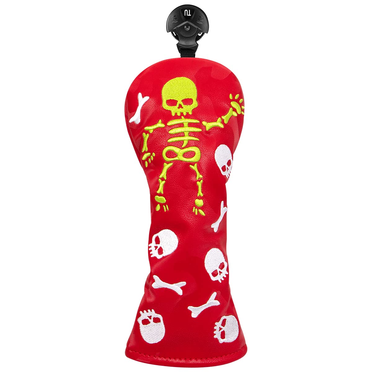 Barudan Golf Driver Head Cover 460cc,Red Skull Golf Driver Headcover for Men Golfer, Synthetic Leather Golf Club Protective Case