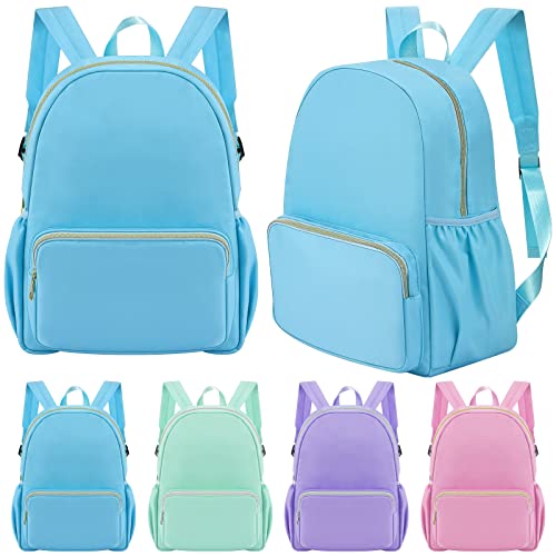 Cunno 4 Pieces Nylon Backpack for School Preppy Bookbags Bulk Girls Boys DIY School Bags Travel Toddler Backpack Waterproof Travel Bag Pack for Teenage Girls Students Back to School
