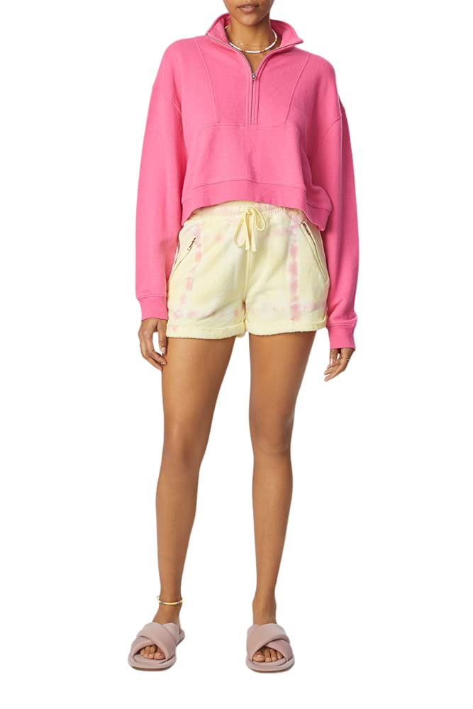 Bandier x Sincerely Jules_The Holly Half Zip Sweatshirt Bright Rose-XL