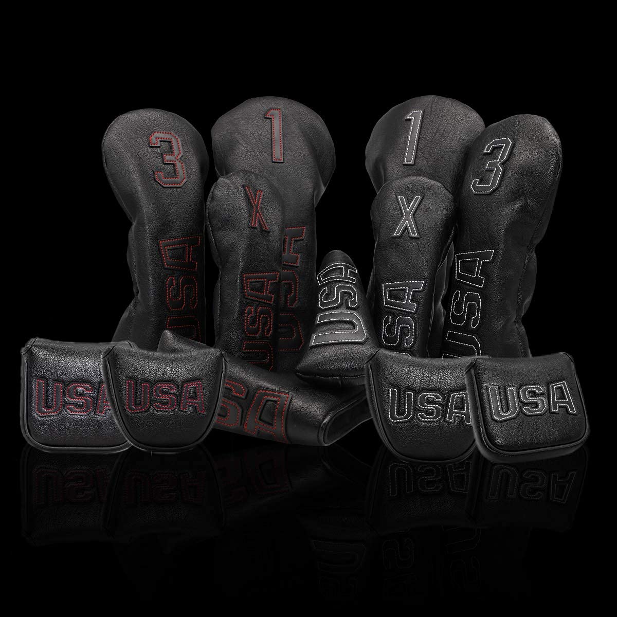 Barudan Golf Fairway Woods Head Covers 3 Wood Headcover Head Cover Club Protector Protective USA Black for Taylormade Taylor Made Callaway PXG Ping Cobra Golf Player Accessories for Men