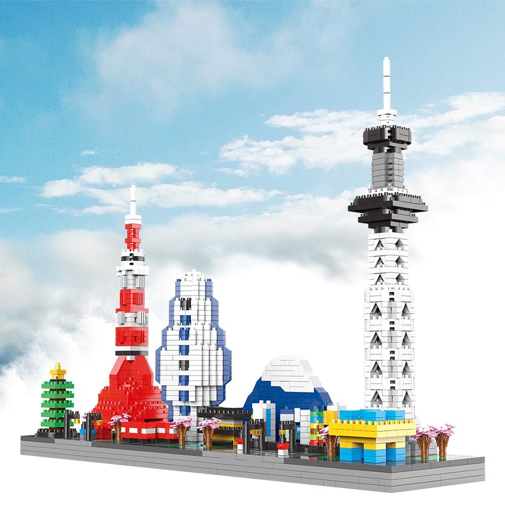 KLMEi Architecture Sets Micro Mini Blocks Japan Tokyo Skylines Building Kit Famous Landmark Collection Model Set for Adults 1880 Pieces