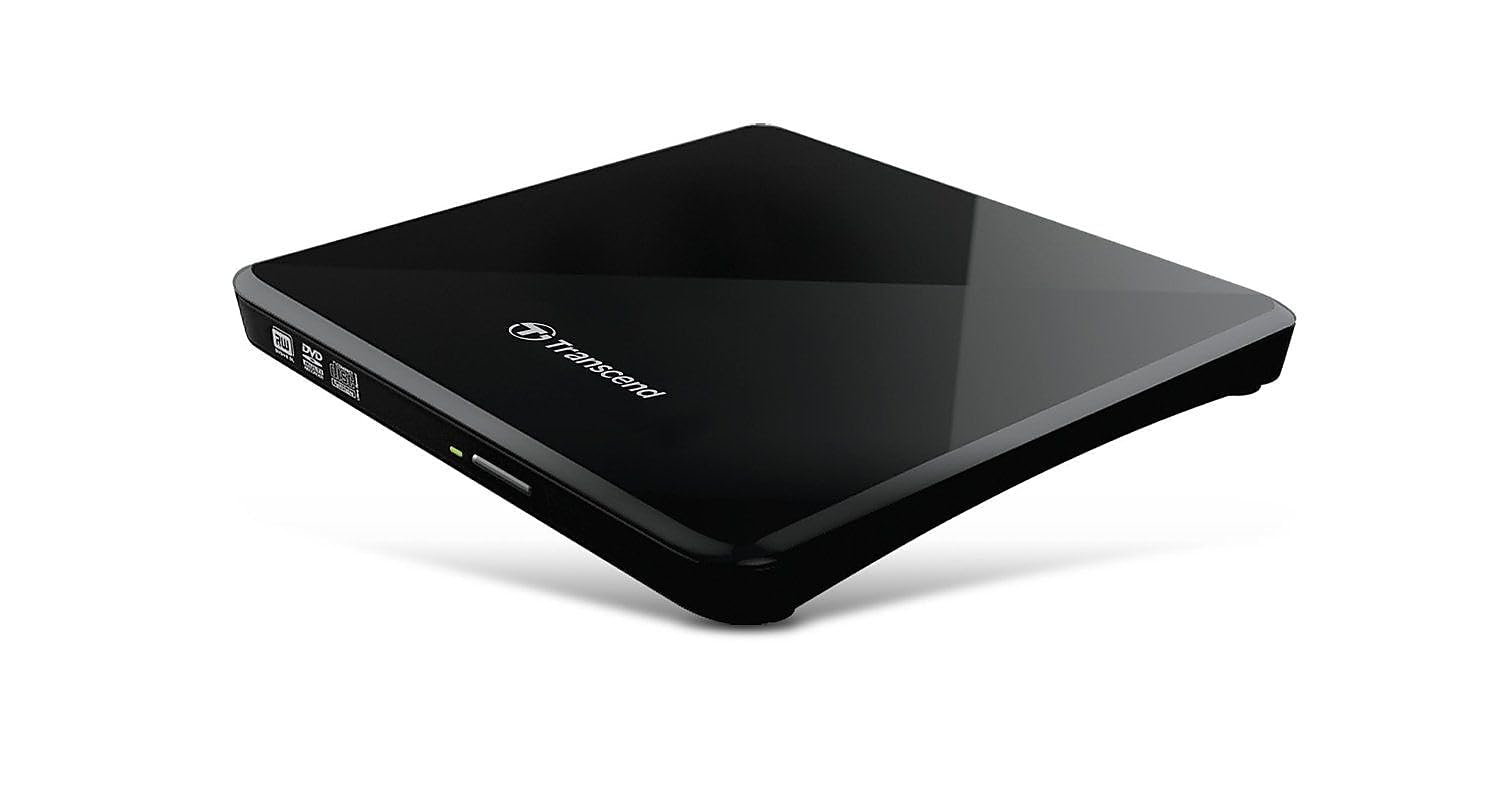 Transcend 8K Extra Slim Portable DVD Writer Optical Drive (TS8XDVDS-K)