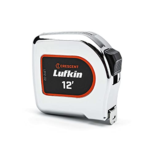 Crescent Lufkin 1/2 x 12' Chrome Case Yellow Clad Tape Measure - L912-02