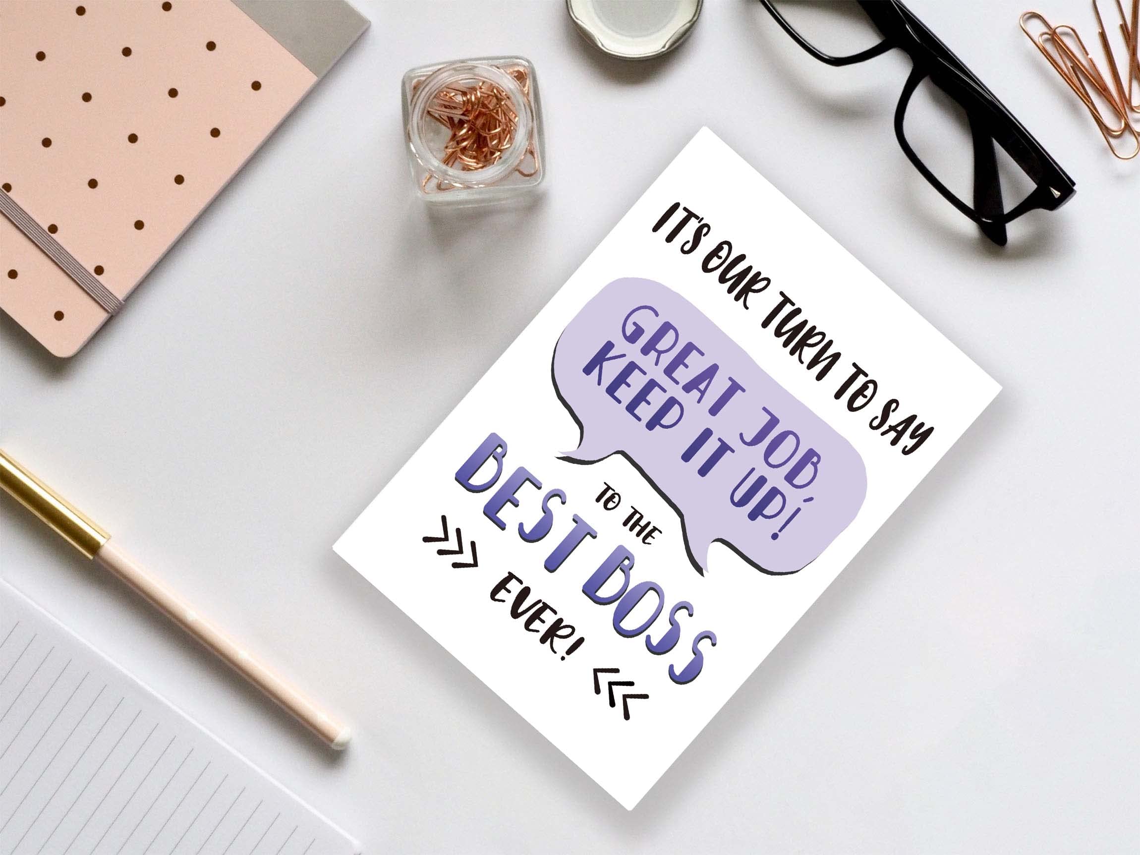 Longkado Funny Thank You Boss Day Card, Best Boss Ever Appreciate Birthday Card for Boss Manager Leader