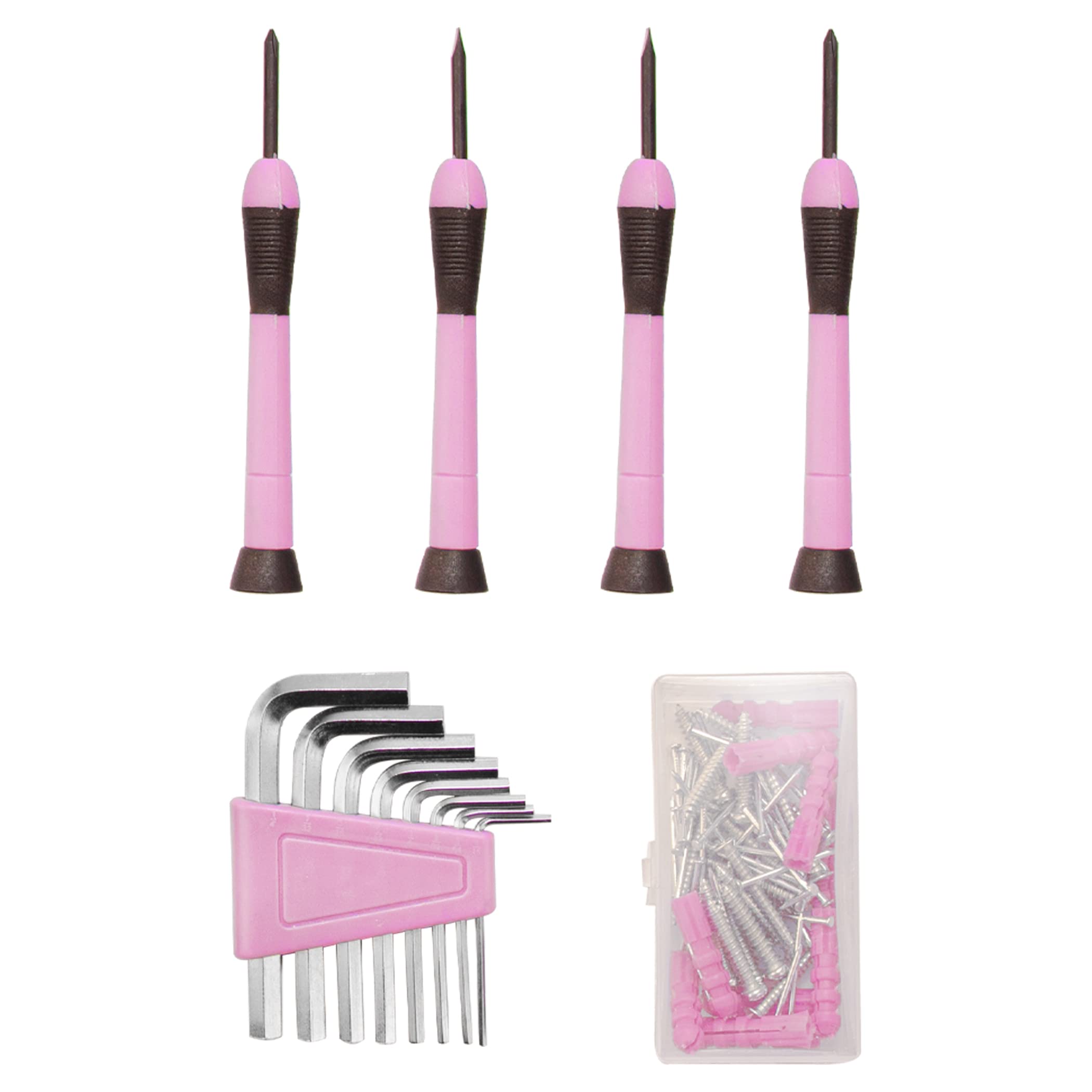 CARTMAN Tool Set General Household Hand Tool Kit with Plastic Toolbox Storage Case Pink