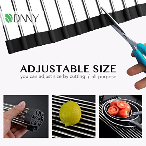 Roll Up Dish Drying Rack in Sink Stainless Steel Kitchen Folding Rack Over Sink Dish Drainer16.9ββ(L) x10.2ββ(W)