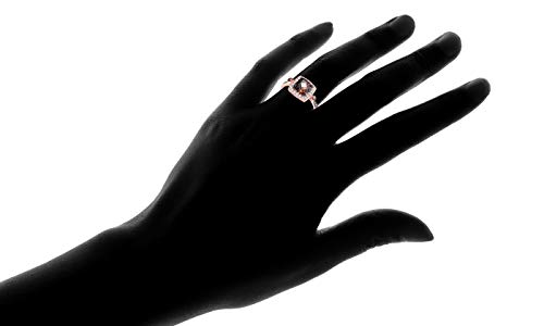 Barzel 18K Rose Gold Plated Created Smoke Topaz & Morganite Ring (8)