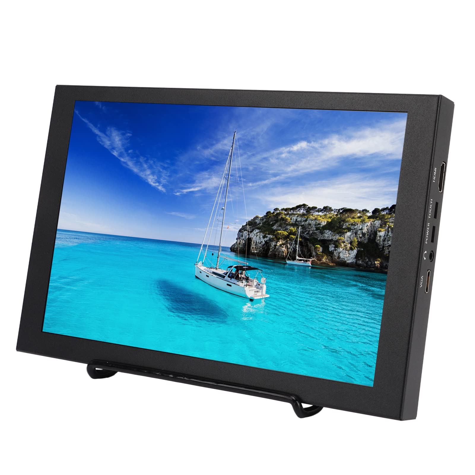 CCYLEZ 10.1in Capacitive Display, 1280x800 HD Portable Touch Screen Monitor with M4, Menu Function, Built in Speaker, Support HD Multimedia VGA Interface for Home Car Bedroom
