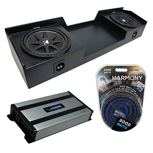 Kicker Bundle Compatible with 1999-2006 Chevy Silverado Extended Truck 43C124 Dual 12" Loaded Sub Box Enclosure with HA-A800.1 Amplifier