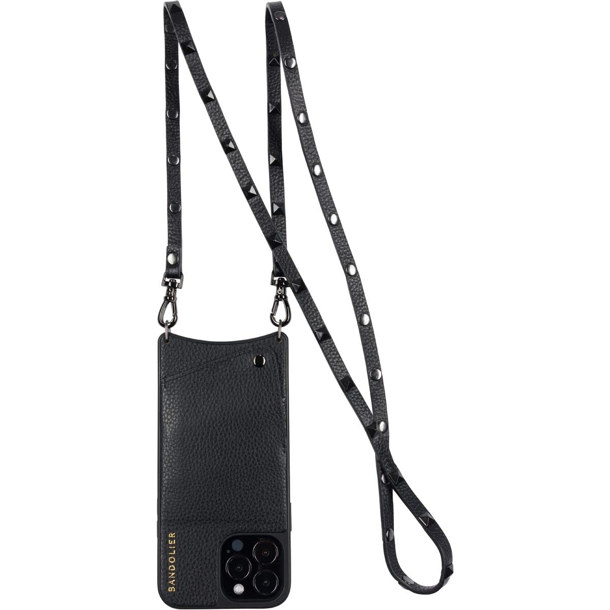 Bandolier Sarah Crossbody and Expanded Zip Pouch Set - for iPhone 13 Pro Max - Black / Pewter