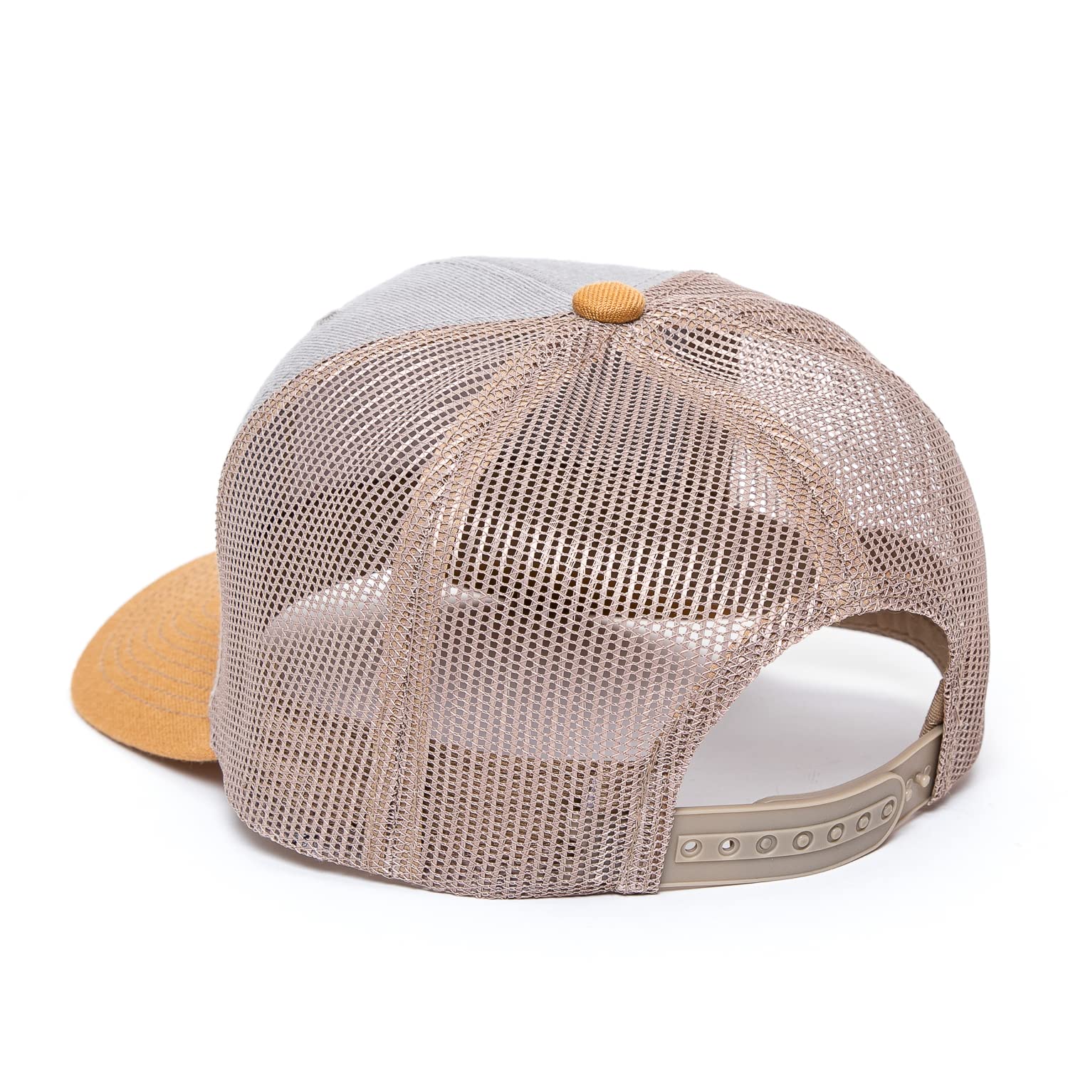 BHELG Evergreen State Washington Patched Trucker Hat for Camping, Hiking, Fishing Khaki