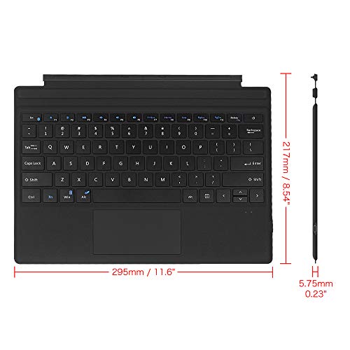 Fintie Type Cover for Microsoft Surface Pro 7 Plus/Pro 7 / Pro 6 / Pro 5 / Pro 4 / Pro 3, Ultrathin Portable Wireless Bluetooth Keyboard with Built-in Rechargeable Battery (Black)