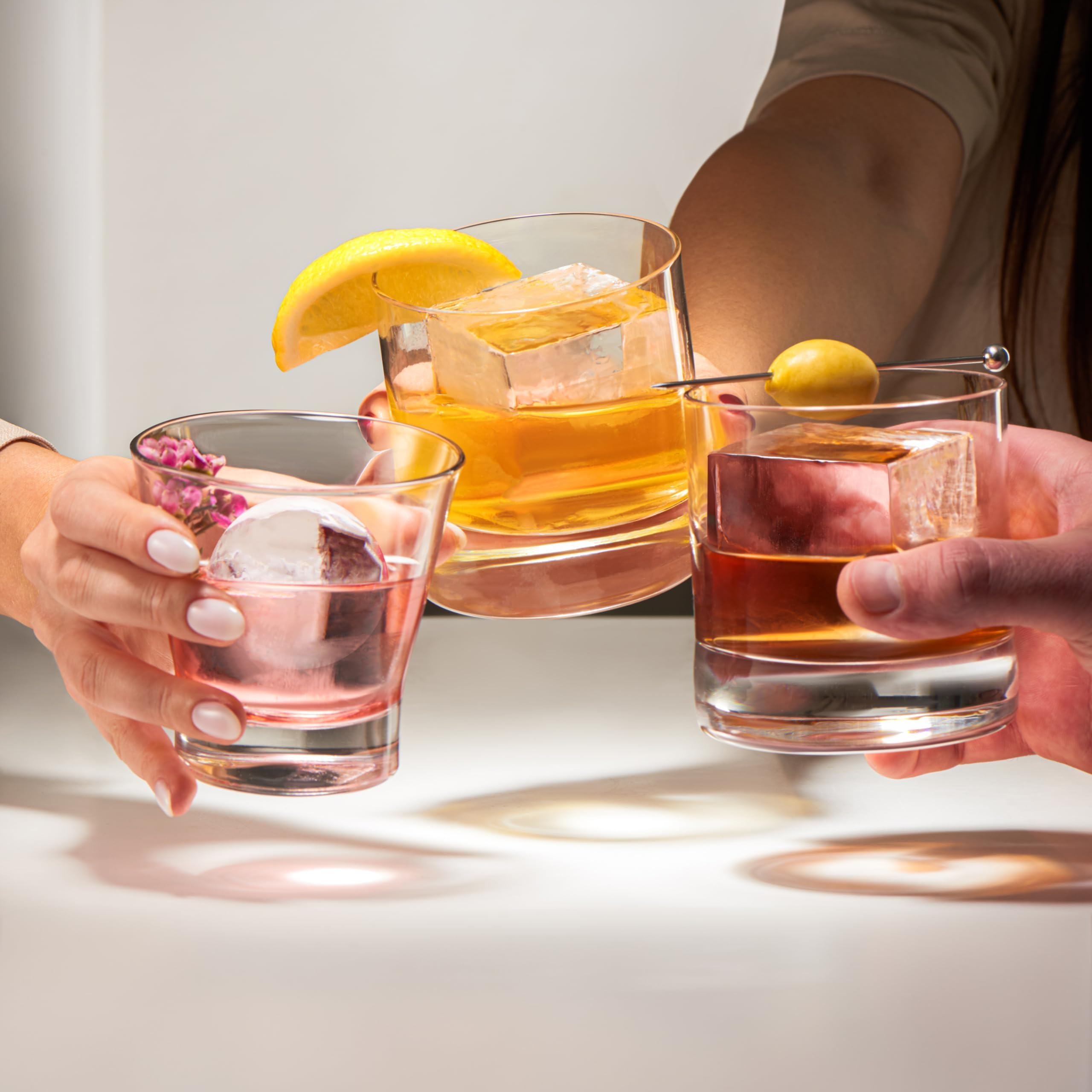 Berlinzo 4 Large Clear Ice Cube Maker Combo 2+2 Crystal Clear Ice Cubes & Balls, Clear Ice Ball Maker, Pure Round Ice Cubes for Whiskey Cocktail - Sphere Ice Cube Molds Whiskey - Improved Molds 2024