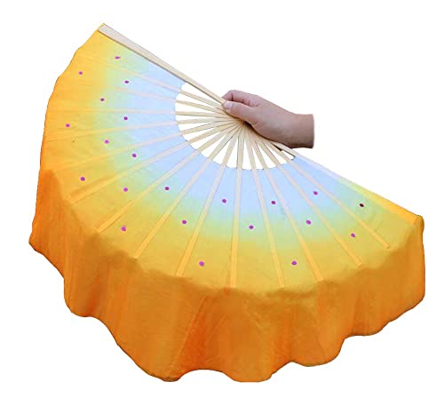 Black Temptation Chinese Folk Dance Fan Short Silk Flutter Fan Folding Silk Fan Veil #22