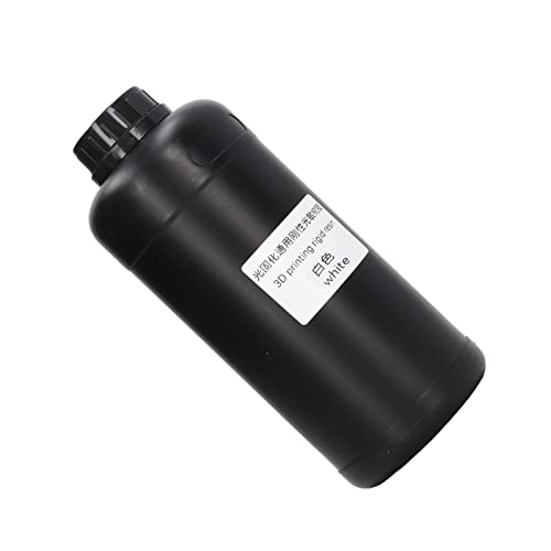 Curing Rigid Resin, Fast Speed High Accuracy 1000ml Good Fluidity Stretch Resistant 3D Printer Resin with Less Odor for Industrial Parts(White)