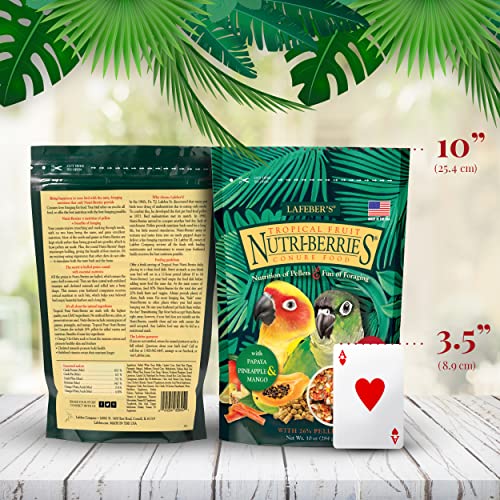 LAFEBER'S Tropical Fruit Nutri-Berries Conure Food, Made with Non-GMO and Human-Grade Ingredients, for Conures (Tropical Fruit 10 oz)