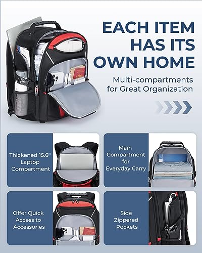 BAGSMART Slim Business Laptop Backpack with USB Charging, Anti-Theft, Water-Resistant - Fits 15.6-Inch Notebook