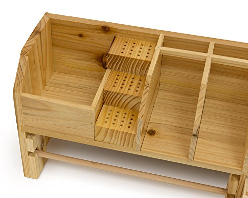 Wood Bench Top Storage Organizer for Jewelry Making