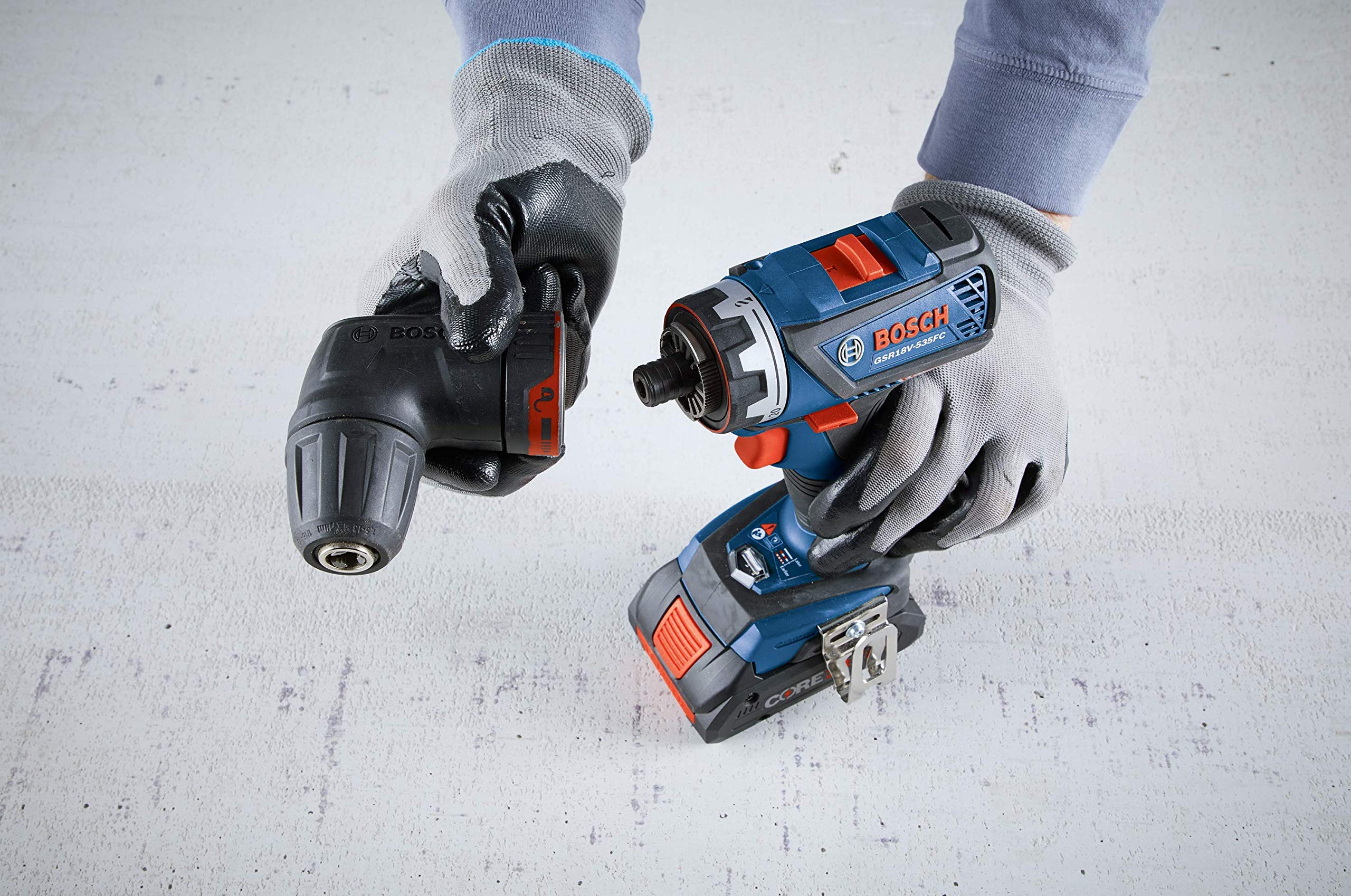 Bosch GSR18V-535FCB15 18V EC Brushless Connected-Ready Flexiclick 5-In-1 Drill/Driver System with (1) CORE18V 4.0 Ah Compact Battery (Renewed)