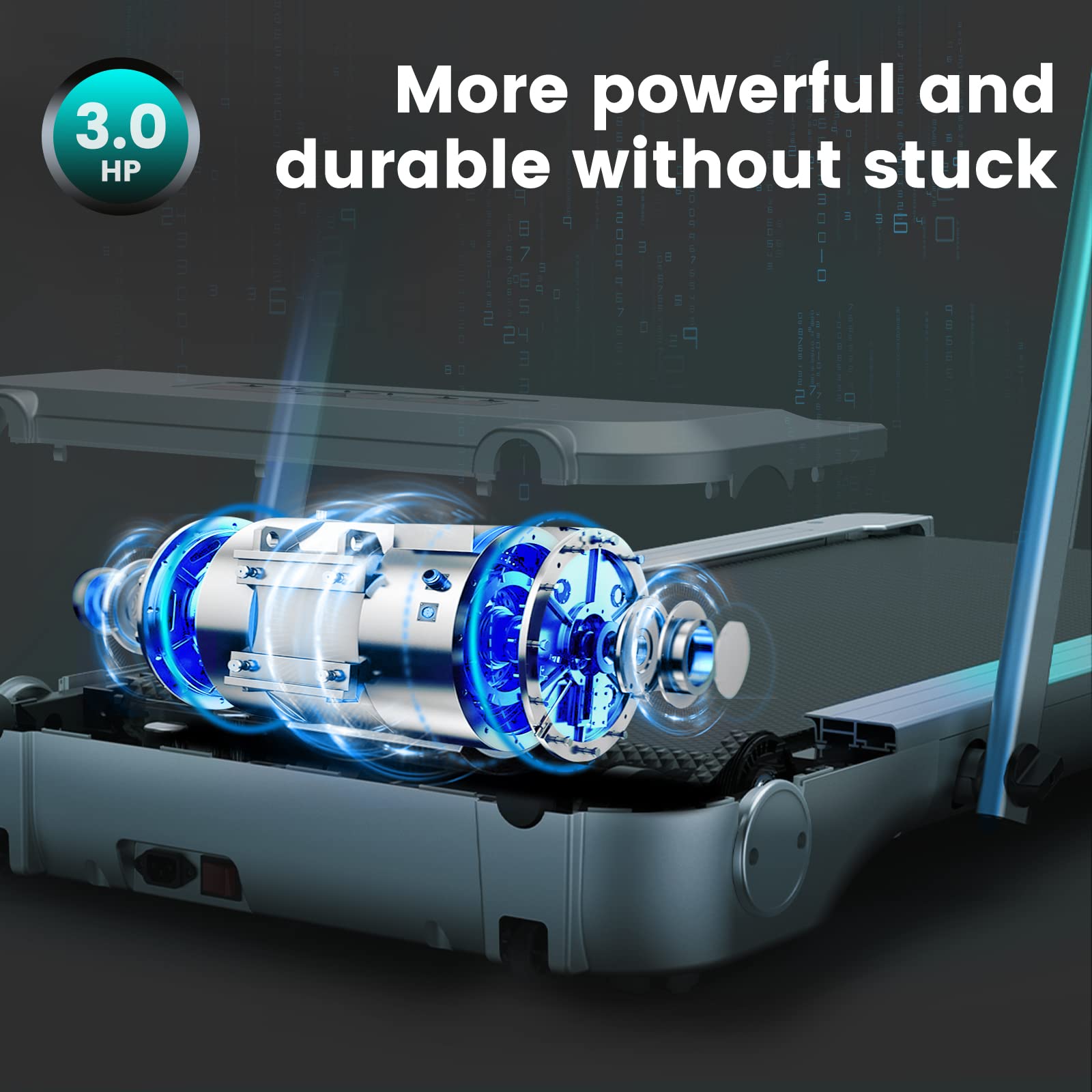 Bobiber Under Desk Treadmill, 2 in 1 Folding Treadmill 265 lb Capacity 3.0 HP Widen Running Belt Walking Pad to Increase Productivity and Promote More Restful Sleep (Silver-Gray)