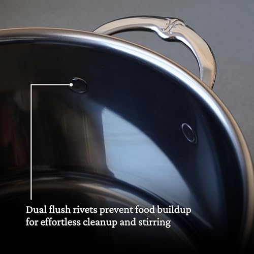 Hestan - NanoBond Collection - Titanium Stainless Steel 8-Quart Stock Pot with Lid - Toxin, PFAS, & Chemical Free Clean Cookware, Induction Cooktop Compatible