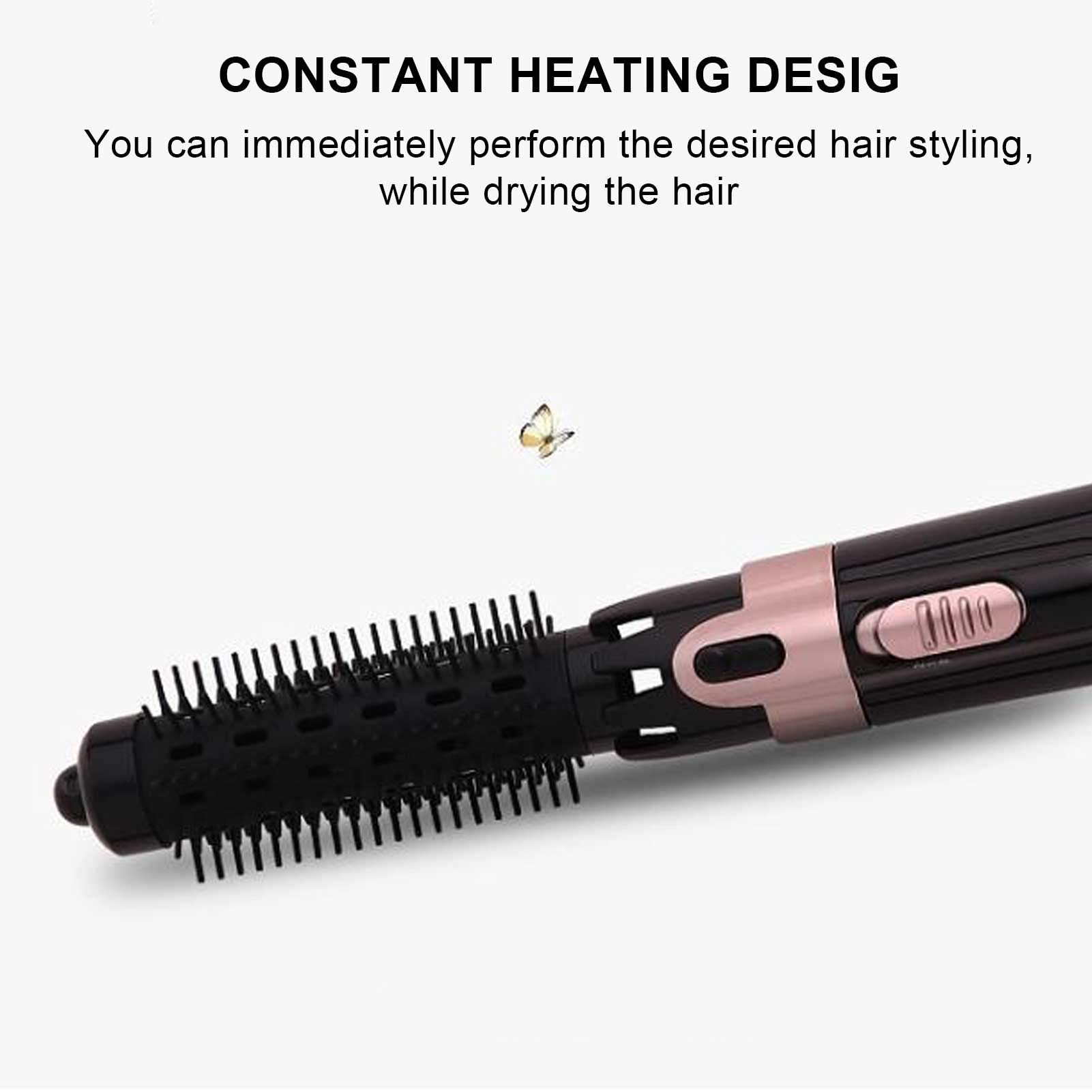 Automatic Hair Curler Curling Iron Multifunction 2 Temperature Ceramic Heating with Ergonomic Handle and 360° Rotating Cord for Easy Travel, 4 Replaceable Heads (US Plug 110V)