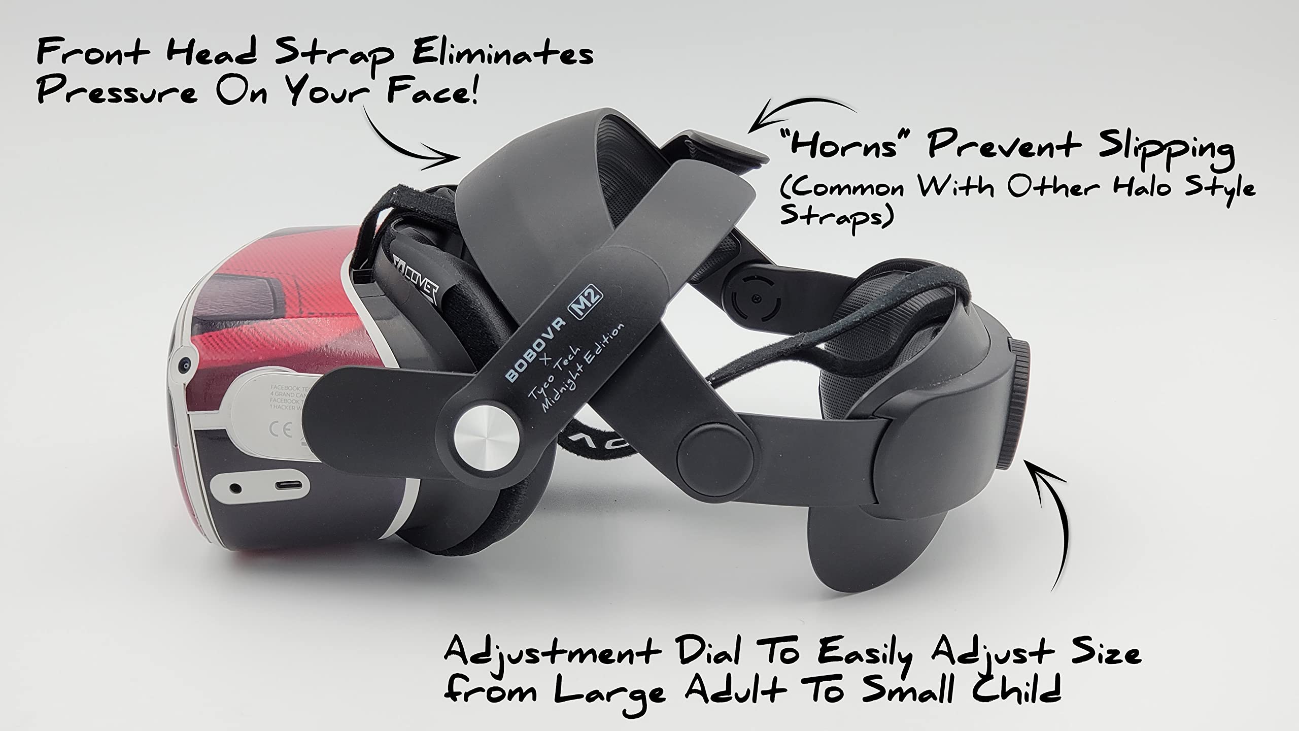 BOBOVR M2 Tyco Tech Midnight Edition Black Oculus Quest 2 Halo Strap