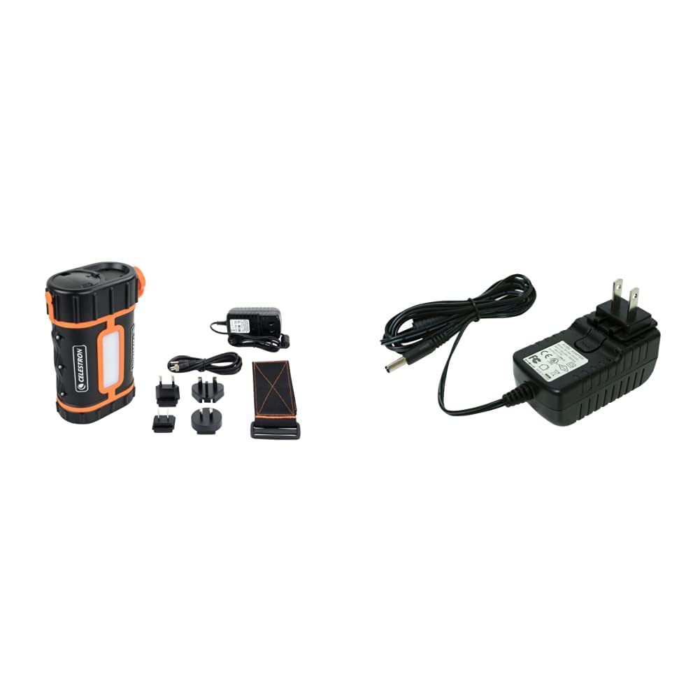 Celestron - PowerTank Lithium Pro Telescope Battery, Black(18768) & 18778 AC Adapter (Black)