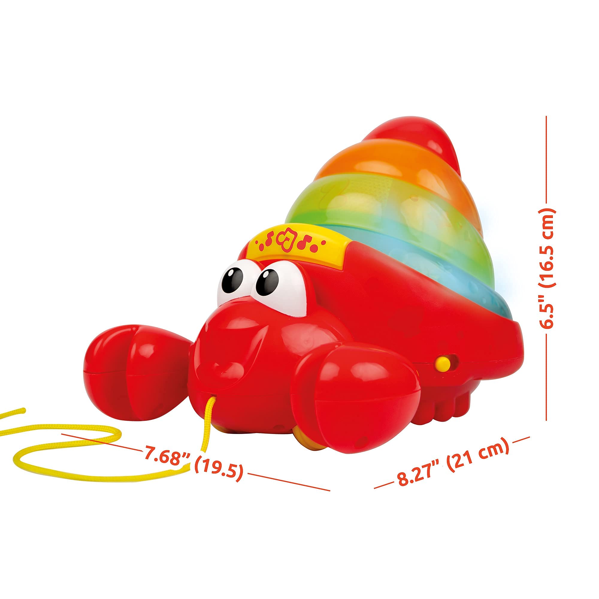 KiddoLab Pull Along Crab Stacker - Baby Pull Toy with Stackable Rainbow Cups, Stacking Toys with Color-Changing Lights, Nursery Rhymes - Educational Montessori Toys for Toddlers 1 2 3 Year Old