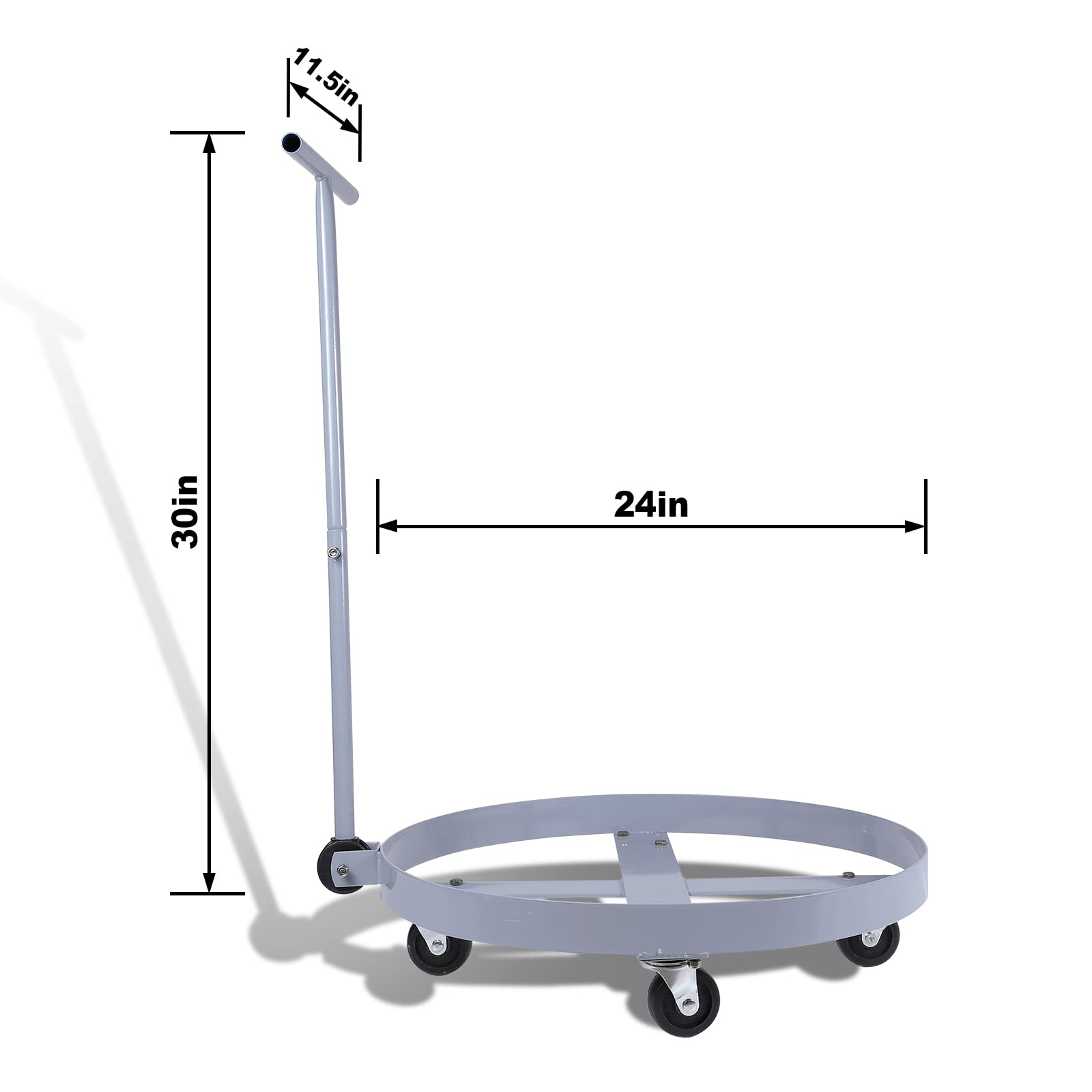 Bucket Dolly Heavy Duty Smooth Rolling Cart 360°Rotation Handle Swing Up and Down (Gray)