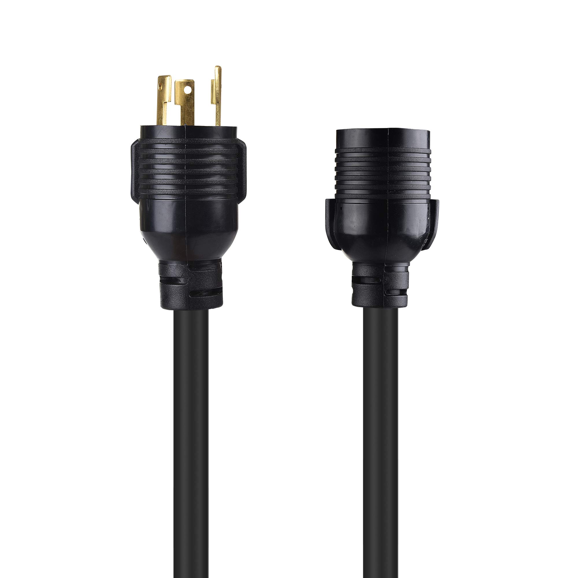 Cable Matters 3 Prong 30 Amp Locking Generator Extension Cord 15 ft (NEMA L5-30P to L5-30R)