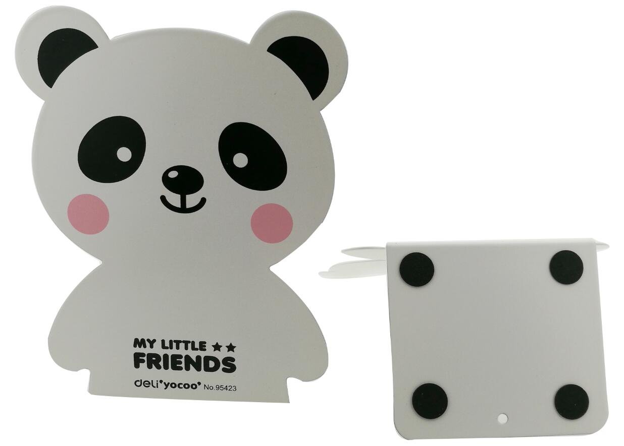 Winterworm Cartoon Cute Lovely Panda Bear Pattern Nonskid Heavy Metal Office Desk Bookends for Kids Children (White)