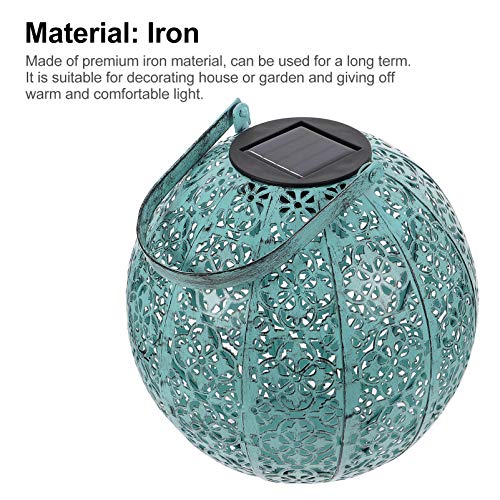 OSALADI Solar Lantern Lights Outdoorï¼Œ LED Solar Powered Hanging Lights Waterproof Hollow- Out Metal Tabletop Lanterns for Indoor and Outdoor Garden Tree Patio Courtyard Home Party Decor (Blue)