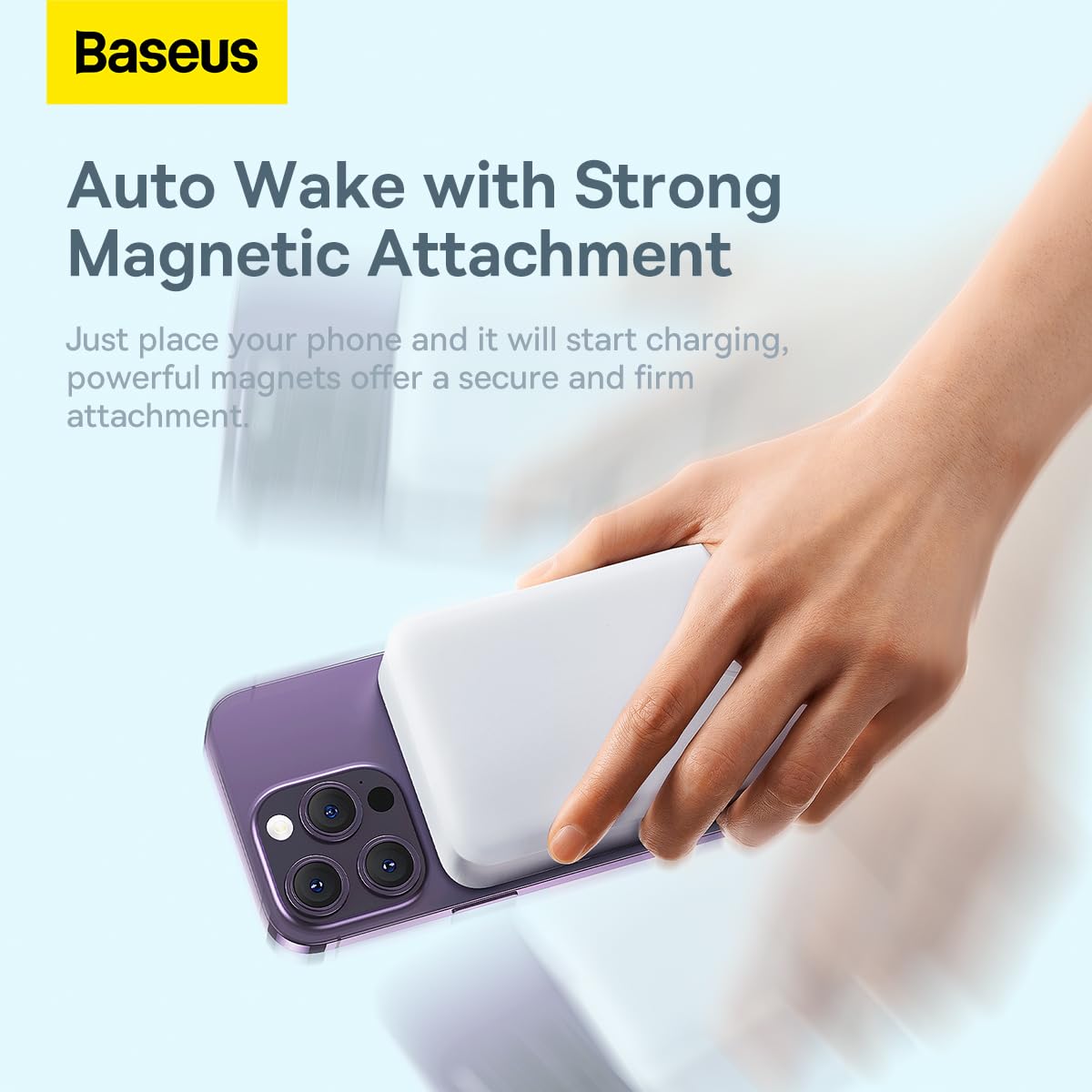 Baseus for MagSafe Battery Pack 20000mAh,PD 20W Portable Charger Power Bank,Wireless Magnetic Power Bank Fast Charging with USB-C Cable, for iPhone 14/13/12 Series and AirPods 3/2/Pro,White