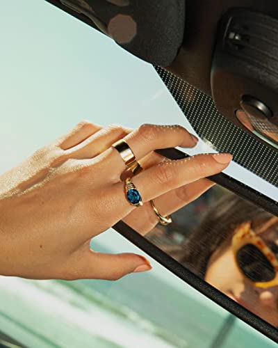 Aojun 14K Gold Filled Ring High Polish Plain Tarnish Resistant Comfort Fit Eternity Wedding Band 1mm 2mm 3mm 4mm 5mm 6mm 8mm Ring for Women Men (Gold-8MM, 8)