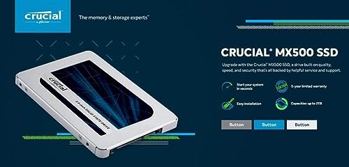 Crucial MX500 1TB 3D NAND SATA 2.5 Inch Internal SSD, up to 560MB/s - CT1000MX500SSD1