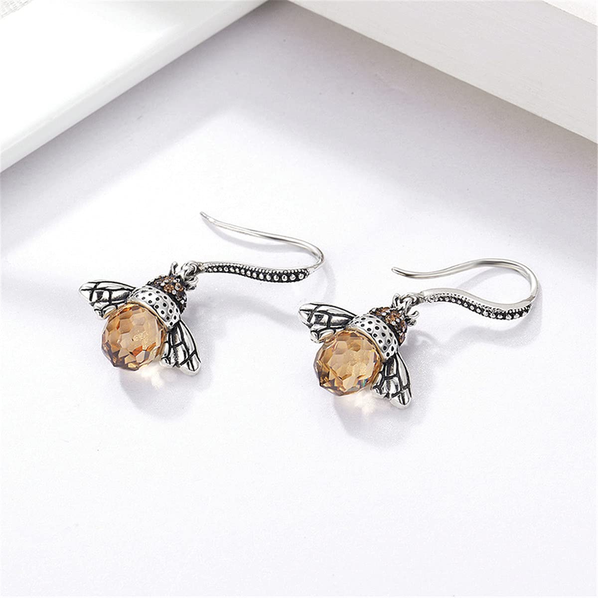 Bee Earrings for Women 925 Sterling Silver Honey Dancing Bee Dangle & Drop Earrings Bee Jewelry Gifts