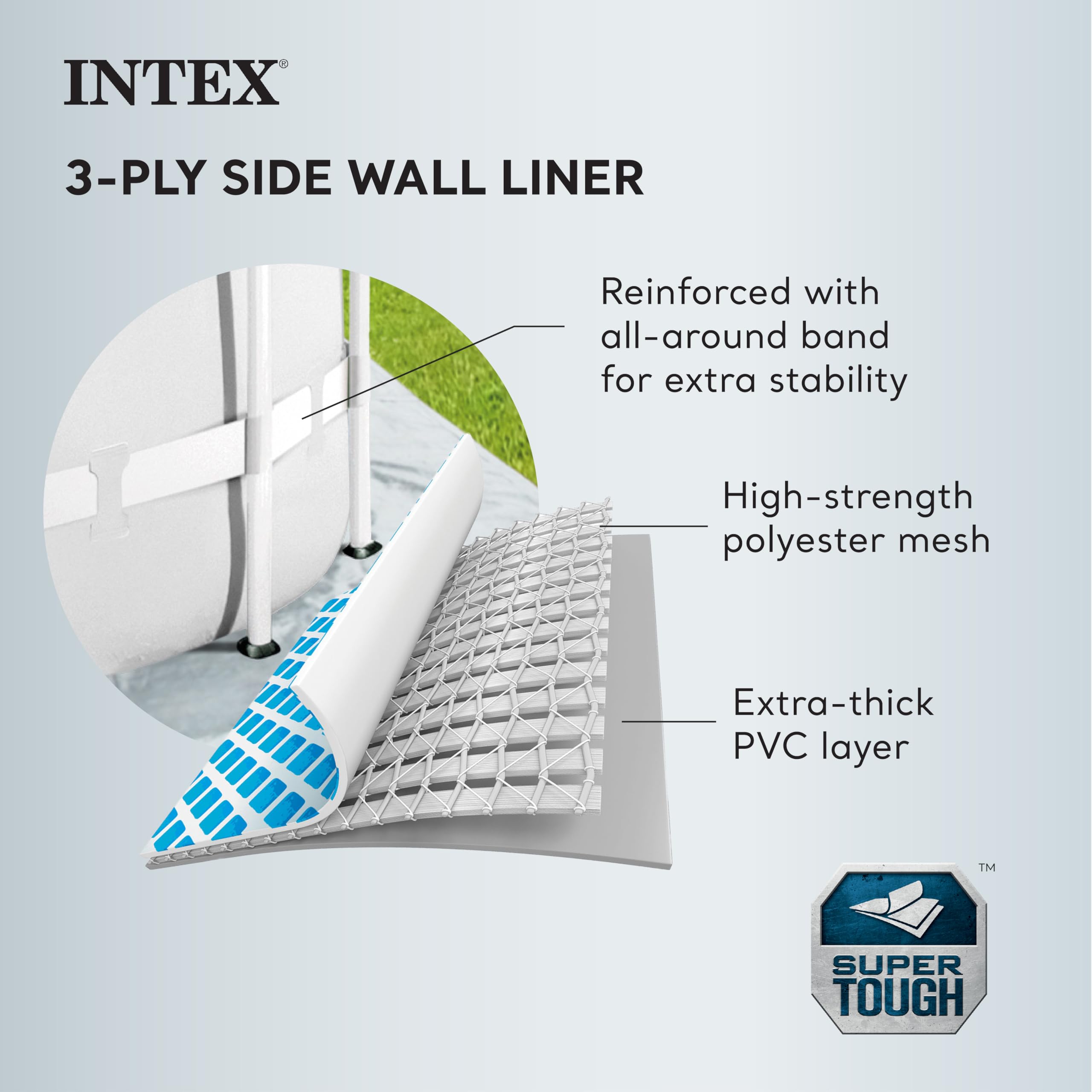 Intex 26723EH Prism Frame Premium Above Ground Swimming Pool Set: 15ft x 42in – Includes 1000 GPH Cartridge Filter Pump – Removable Ladder – Pool Cover – Ground Cloth
