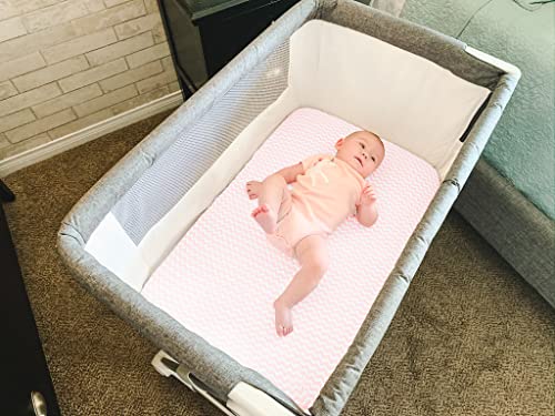 Bassinet Bed Sheets β Premium Bassinet Fitted Sheets 4 Pack β 100% Jersey Knit Cotton Cradle Sheets β Bassinet Bedding for Standard Size Oval or Halo Bassinet Pads β Bassinet Sheet for Girl
