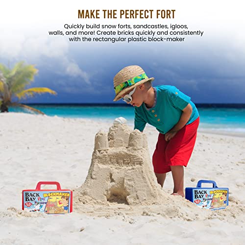 Back Bay Play Snow Block Maker - 2 Pack Snow Mold Igloo Maker & Snow Fort Building Kit for Kids - Brick Mold & Create a Castle Kit (Blue/Red)