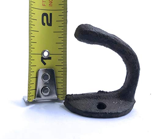 Rustic Cast Iron Coat Robe Door Hooks Set of 6
