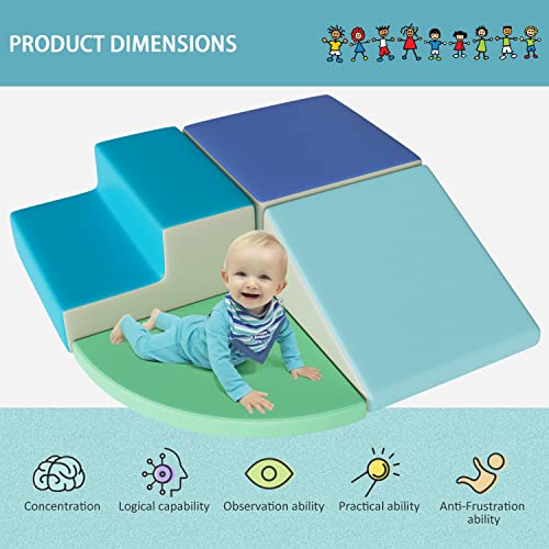 Building Blocks,Climb and Crawl Activity Play Set,Lightweight Foam Shapes for Climbing,Crawling and Sliding, Safe Foam Playset for Toddlers and Preschoolers (Pattern, 5pc)