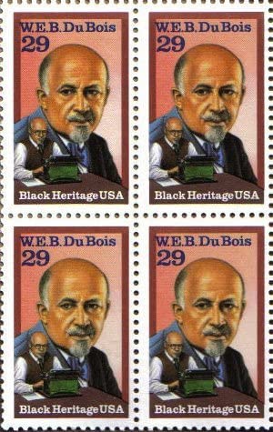 W. E. B. DUBOIS ~ BLACK HERITAGE ~ CIVIL RIGHTS ~ BLACK HISTORY ~ NAACP #2617 Block of 4 x 29¢ US Postage Stamps