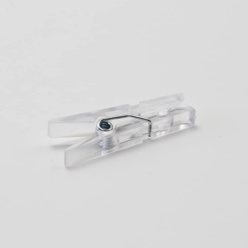 GSHLLO 50 Pcs Clear Plastic Photo Display Clips Clothes Pins Paper Pegs Craft Clips Spring Hanging Clips Clamps for Home Crafts Decor