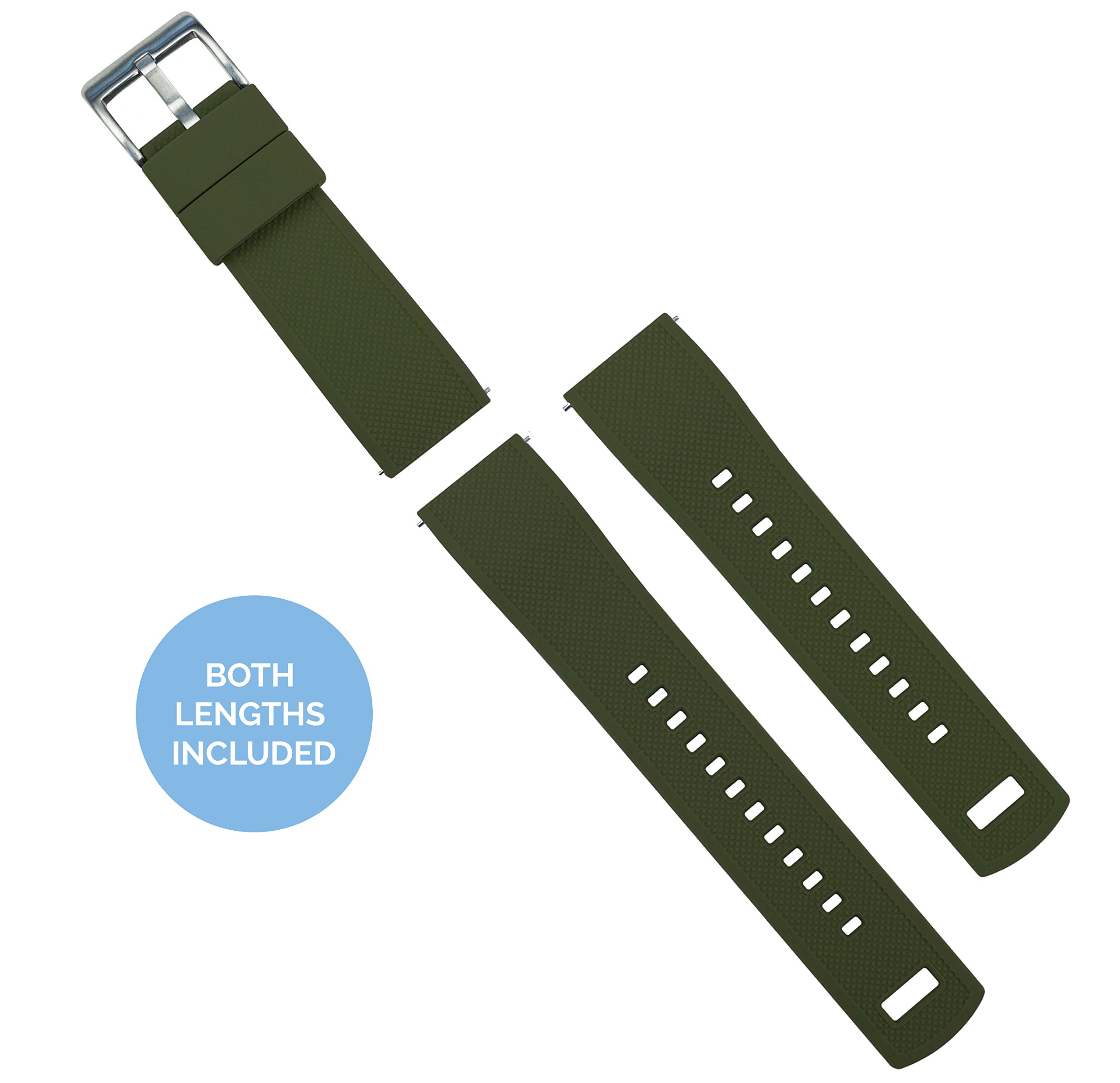 BARTON WATCH BANDS Quick Release Elite Silicone Watch Bands, Cool Grey Top/Black Bottom, 22mm