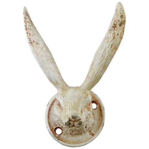 World Buyers Rabbit Wall Hook Antique White 2.375 x 1.625 x 3.375 H